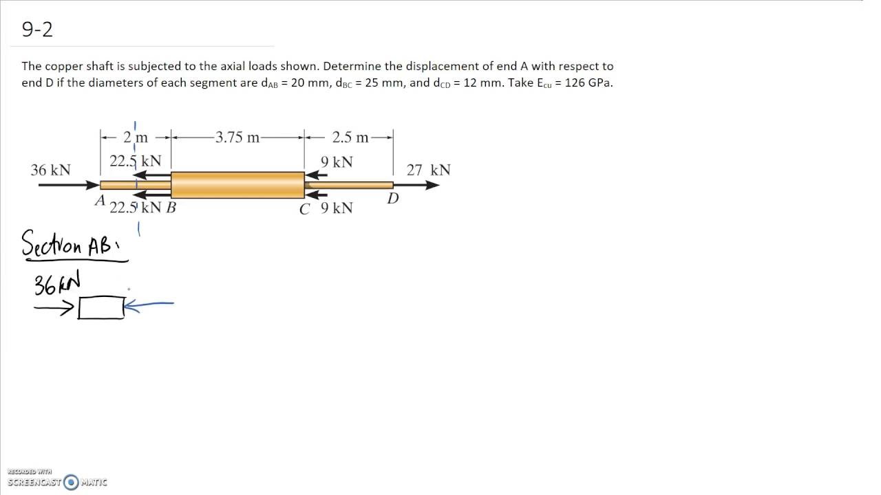 (9-2) Axial Deformation Example - YouTube