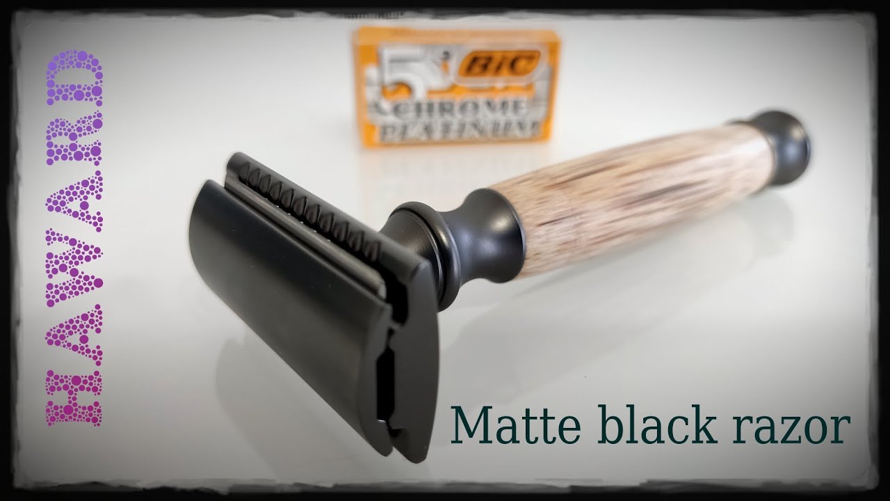 HAWARD Matte black razor с лезвием BiC - YouTube