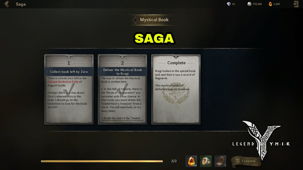 Legend Of Ymir - Mystical book (SAGA) real quick - YouTube