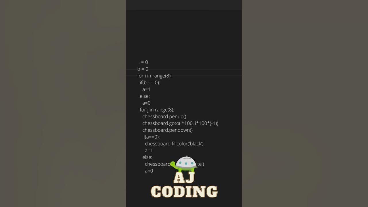 How To Draw Chessboard In Python Turtle Python Shorts Programming Graphics Ajcoding Youtube 