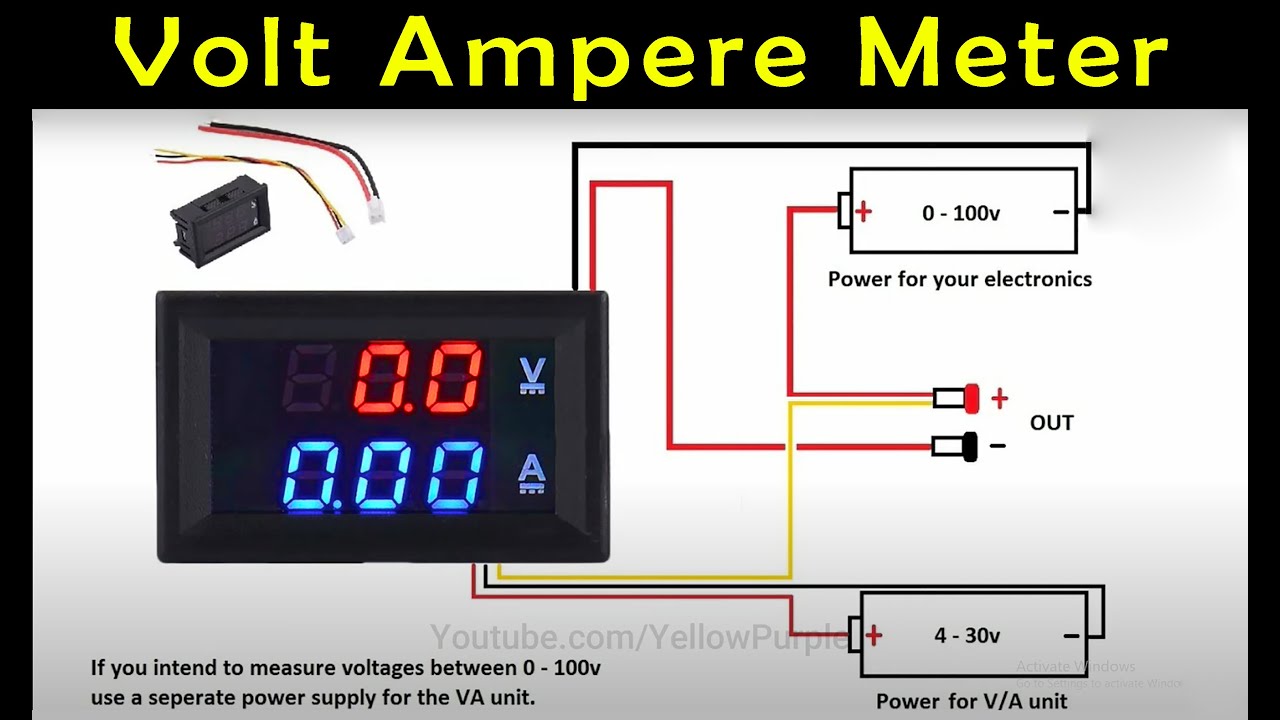 How To Setup A Digital Volt Amp Meter Wire Connection YouTube