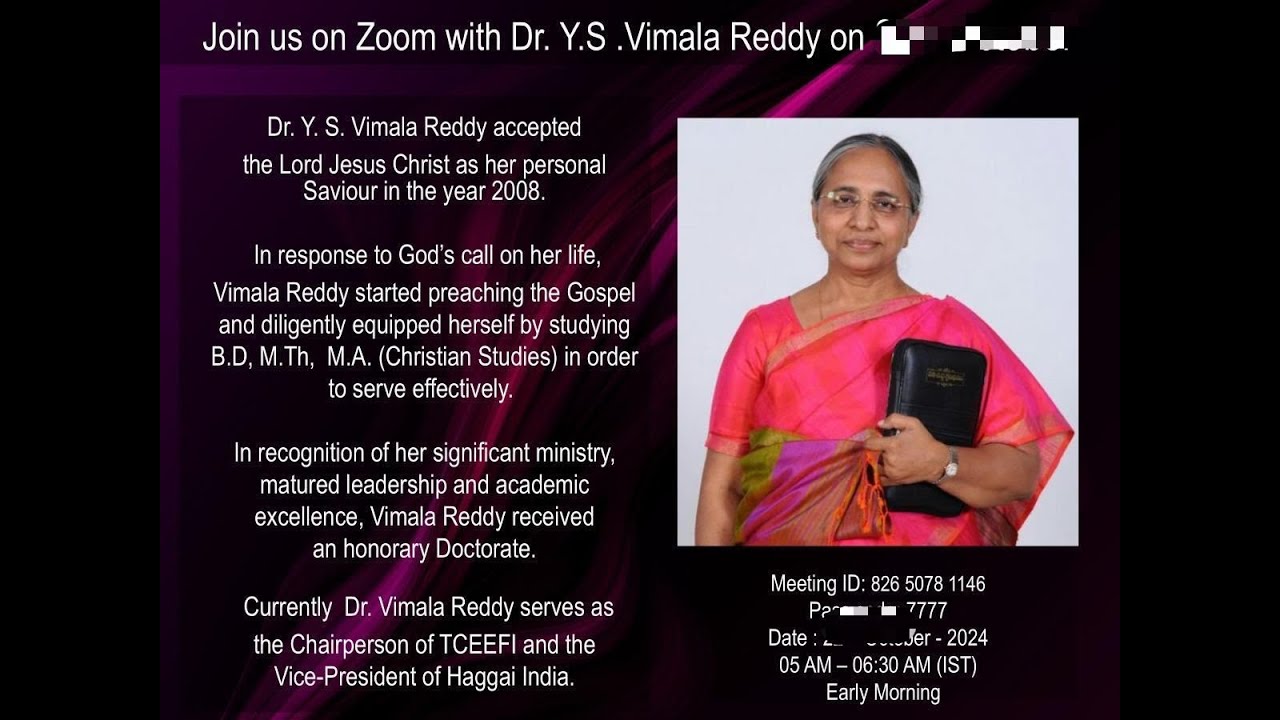 17th November 2024 - Dr.Y.S. Vimala Reddy - YouTube