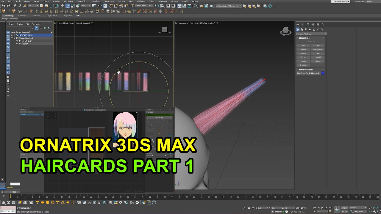Realtime Hair for Games (haircards) | P1 | Ornatrix 3ds Max | Fibershop - YouTube