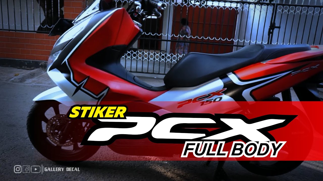 MODIFIKASI FULL STIKER HONDA PCX 150 PUTIH - YouTube