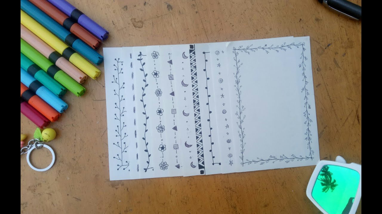 10 easy borders for assignments using black pen - YouTube