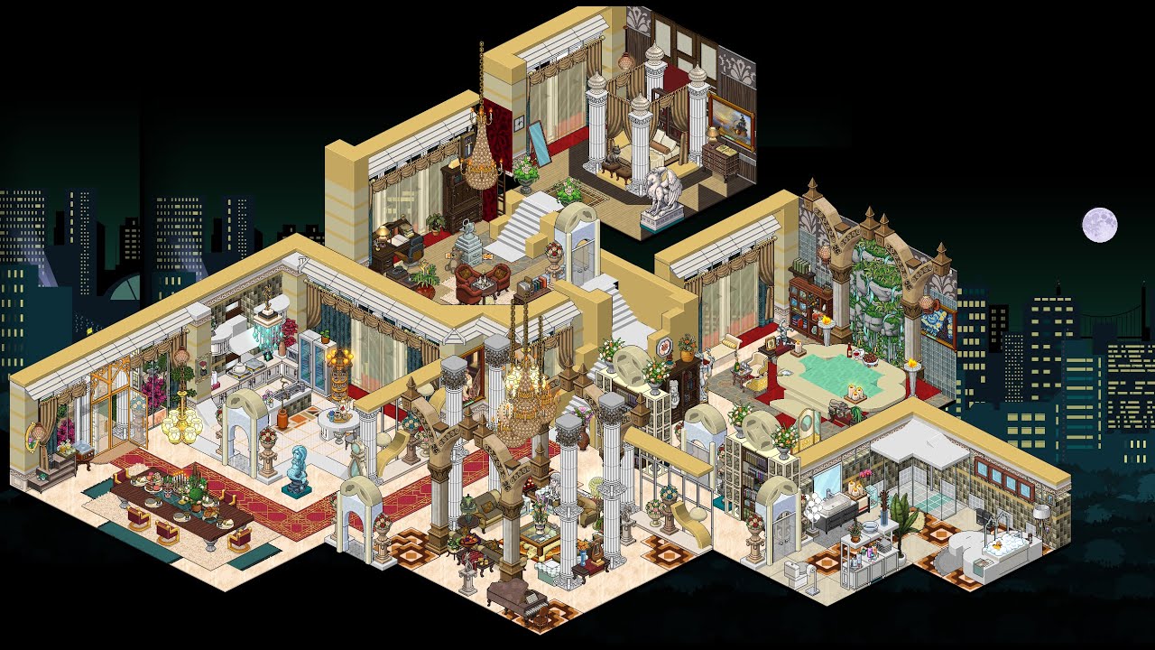 INTERIOR de MANSIÓN en #HABBO #SpeedBuild - YouTube