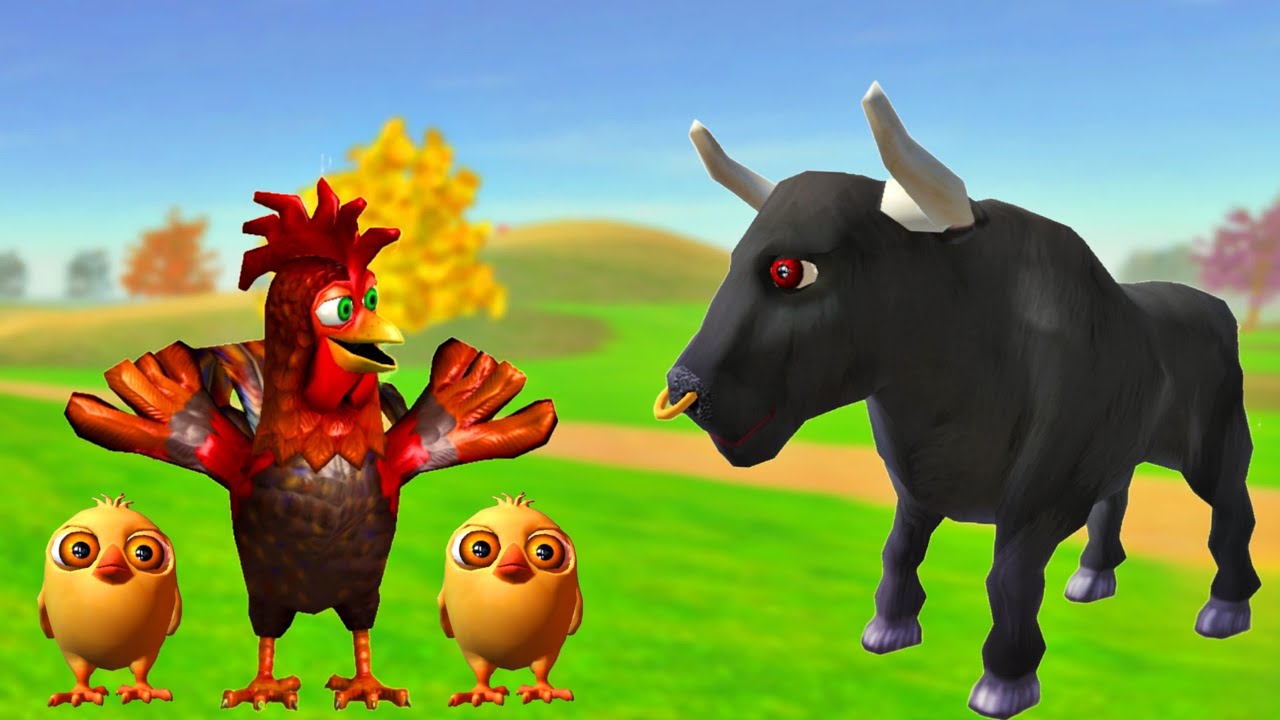El pollito pio | pio pio 3d l pollito tractor। toro y dainasur । toro y ...