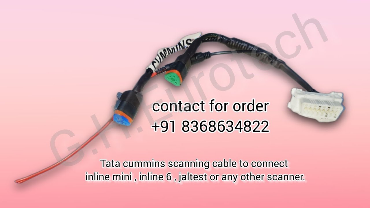 Tata bs4 and bs6 cummins scanning cable to connect any scanner through ...