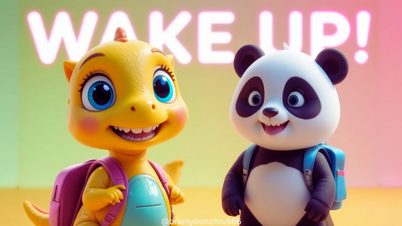 Wake Up, , Wake Up! 🦖☀️ | Baby Dino Morning Song with Panda Pogo ...