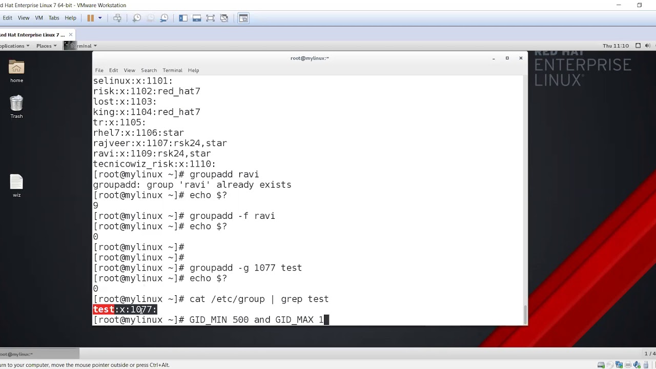 User account information on RHEL 7.3 in hindi (using groupadd, groupmod, gpasswd and newgrp ...