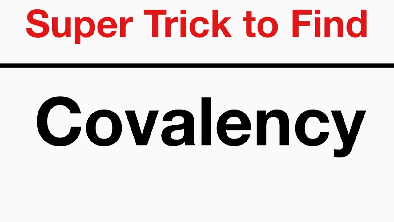 Super Trick to Find Covalency - YouTube
