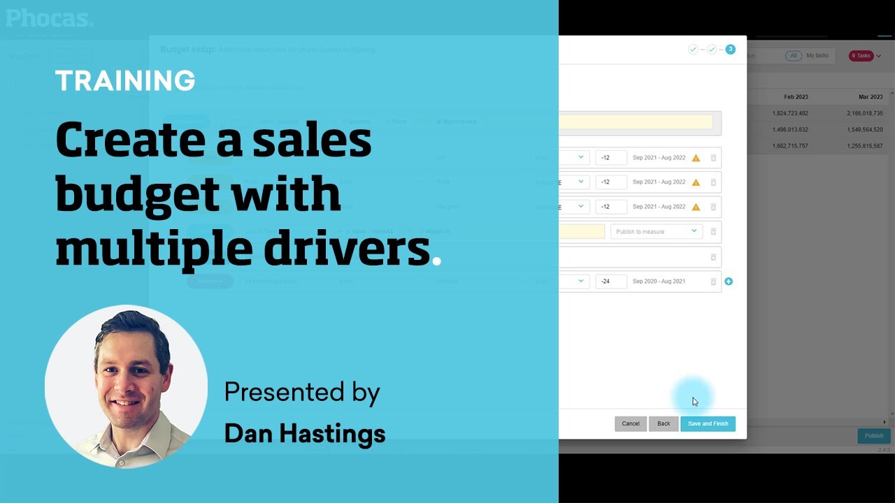 10 - Create a sales budget with multiple drivers - YouTube
