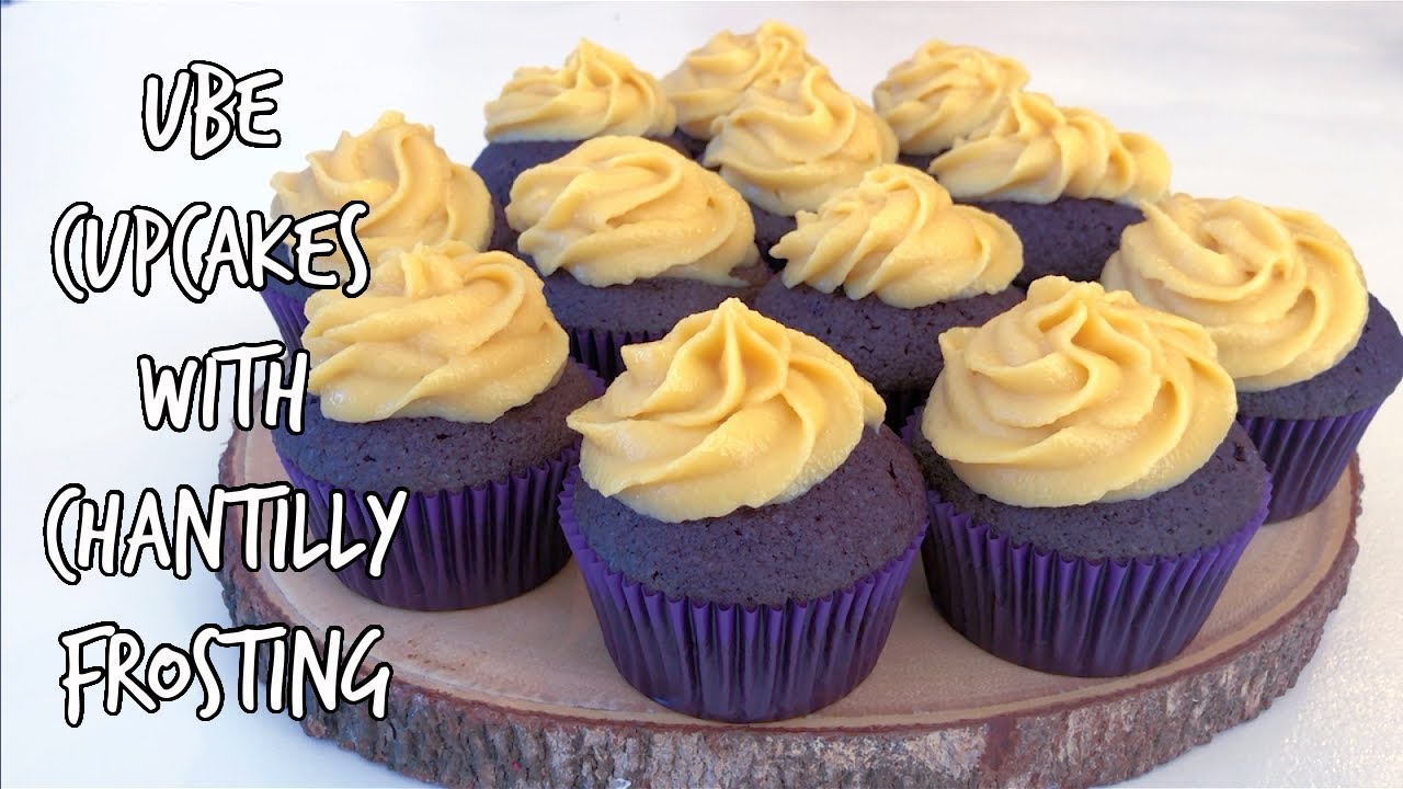 DELICIOUS UBE CUPCAKES WITH CHANTILLY FROSTING - YouTube