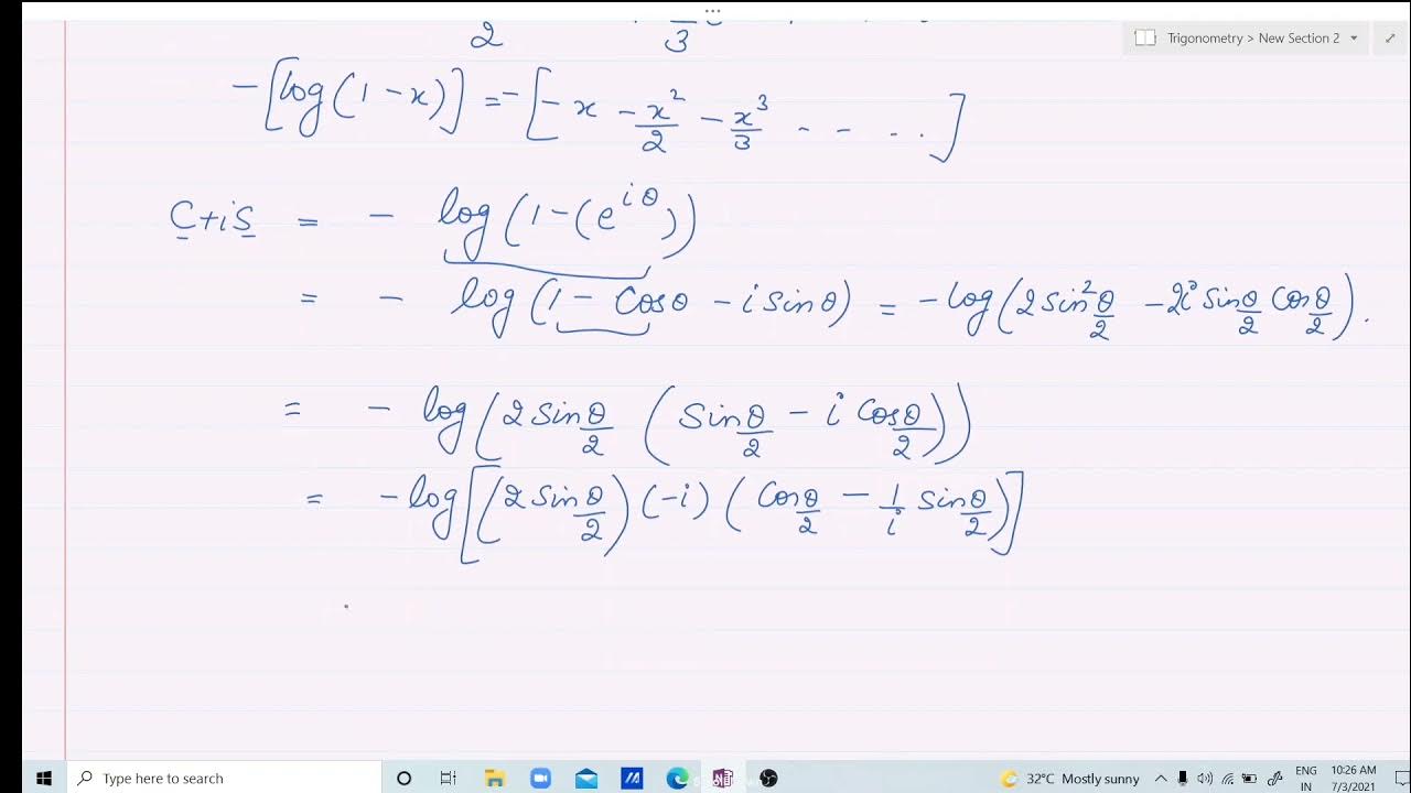 (Lecture 26) C+iS method to find sum of Series (Part 2) - YouTube