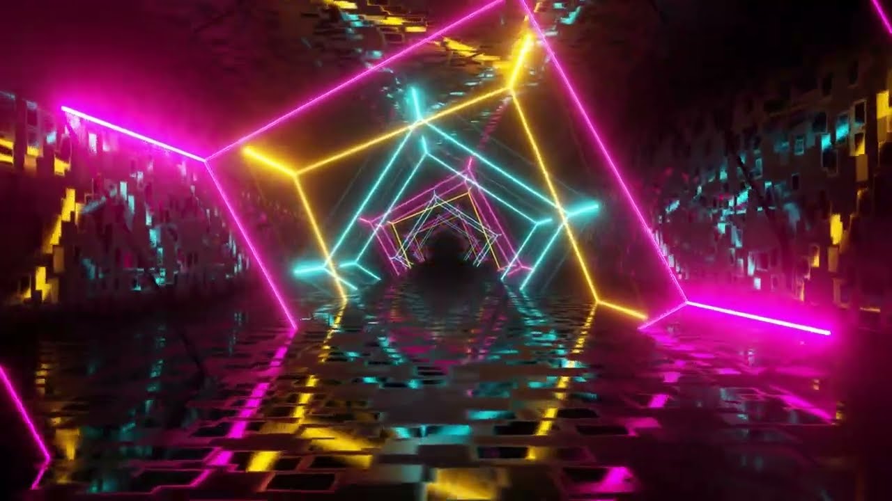 Visuales DJ neón light disco No audio - YouTube