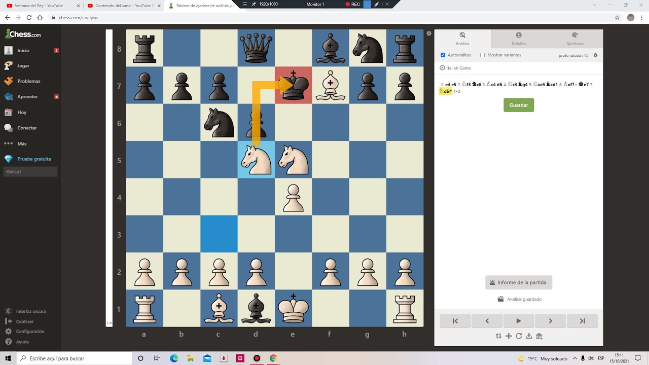 Mate de Legal,mate en 7 jugadas. - YouTube