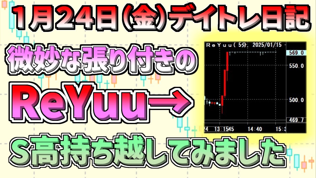 【デイトレ＆スイング結果】ガチャガチャやってお金を減らす、、、ReYuuをS高で持ち越したが来週どうなるか、、、 - YouTube