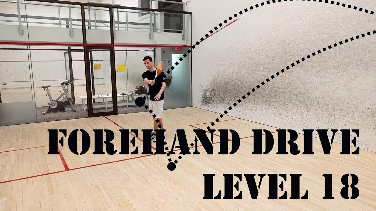 Squash - Forehand Drive - Level 18 - Beginner Solo Training - YouTube