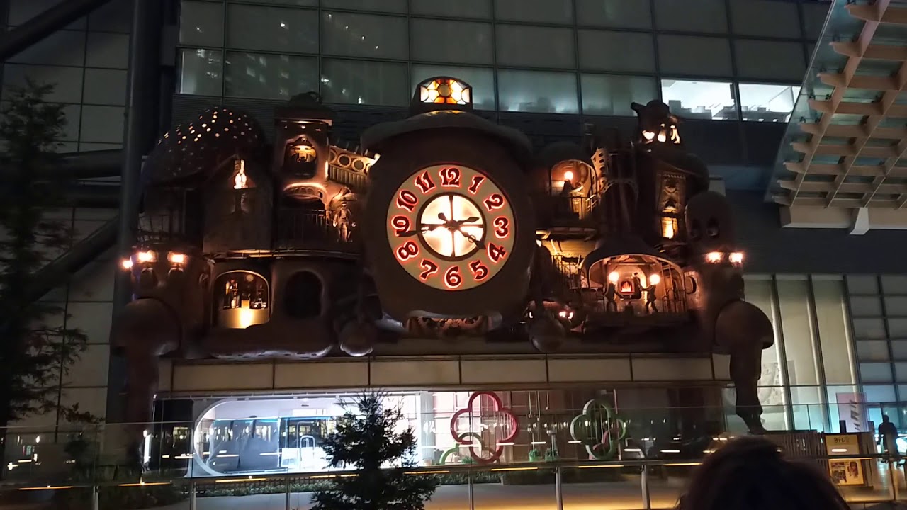 Hayao Miyazaki's clock at Shimbashi - YouTube