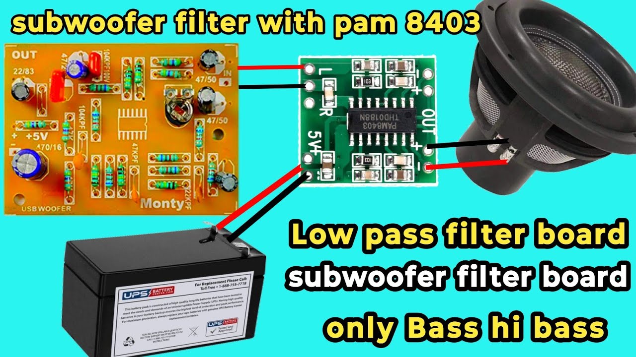 pam 8403 amplifier only Bass using subwoofer low pass filter board || 1 ...