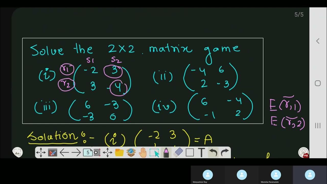 game theory || solution of 2×2 matrix game ||partha ghosh || 8583806689 - YouTube