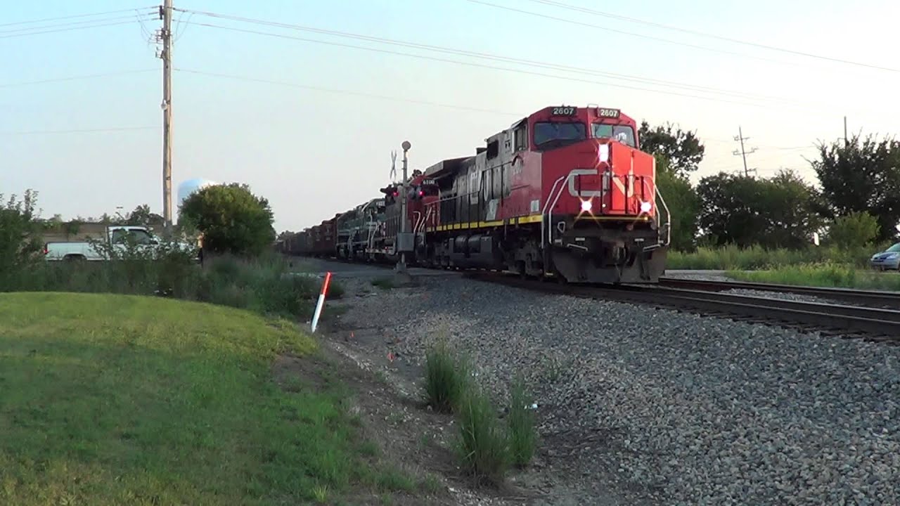 IC SD70s, IC SD40-2, P&L GP40-3 and slug, and CN SD60F. Bourbonnais IL ...