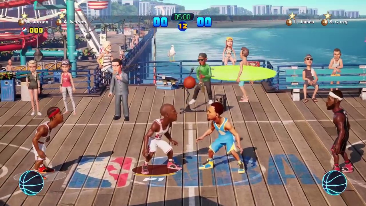 Jordan & Iverson vs. Curry & LeBron (NBA 2K Playgrounds 2) - YouTube