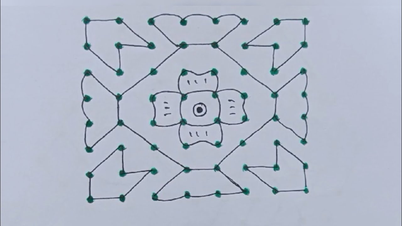 8*8 dots rangoli | easy and simple rangoli | beautiful 😍 rangoli| daily ...