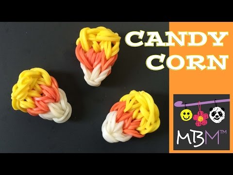 Rainbow Loom Band Candy Corn Charm Perfect for Halloween