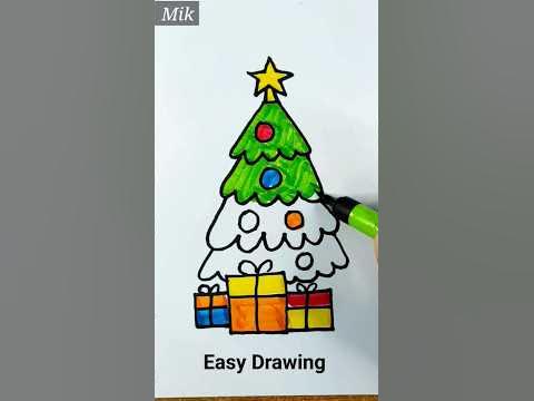 Christmas Tree Colours Drawing || How to Draw Tannenbaum Tree || Tree ...