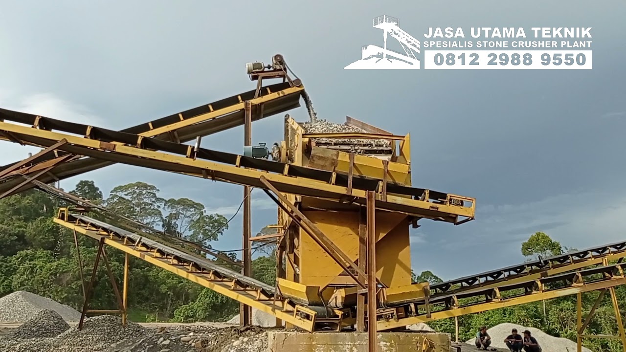 Stone crusher / alat pemecah batu kapasitas 80 - 100 ton/ jam - YouTube