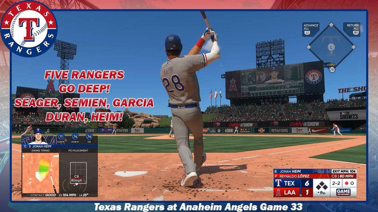 MLB THE SHOW 23 - Texas Rangers at Anaheim Angels Game 33 - YouTube