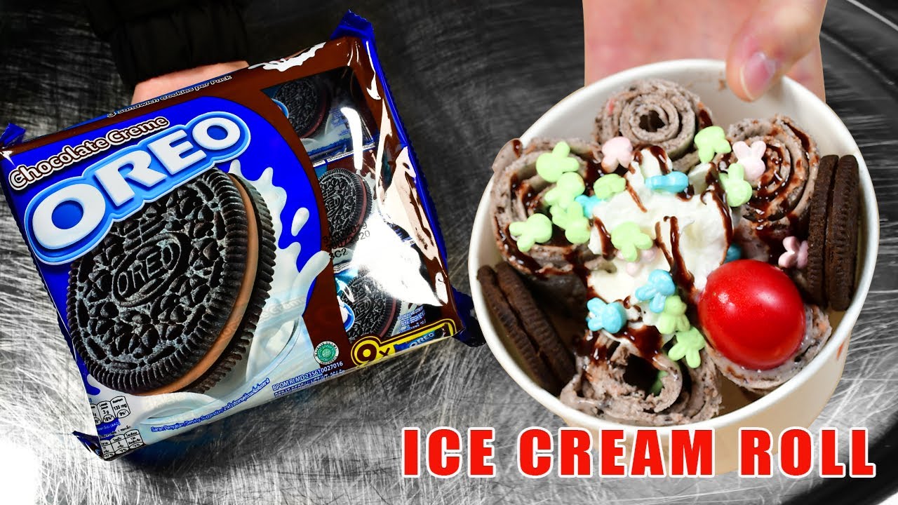 OREO CHERRY TOMATO ICE CREAM ROLLS | HOW TO MAKE SATISFYING FRIED ICE ...