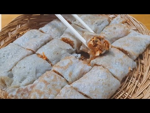 김치 메밀전병 | Memil jeonbyeong | Buckwheat crepe :: #19 - YouTube