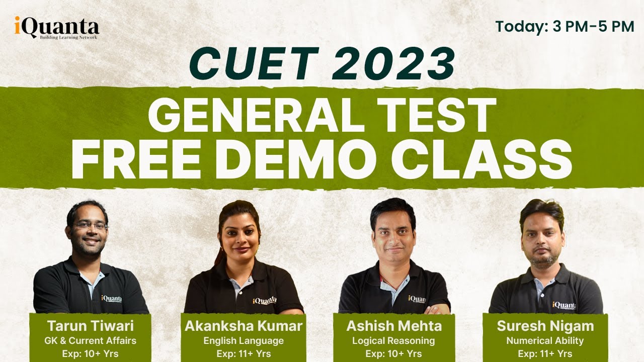 CUET 2023| General Ability Test | Free Demo Class | #cuet2023 | # ...