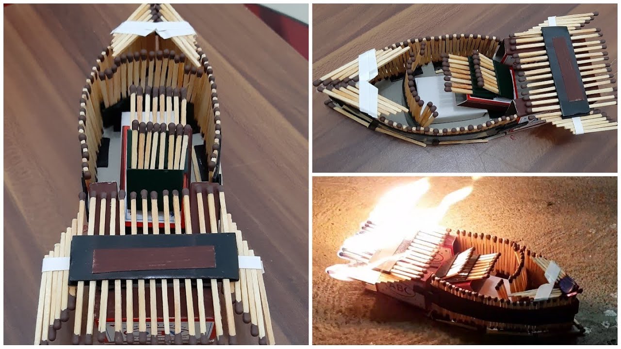 DIY a Boat - Make Simple War Boat (Battle Ship) With Match - YouTube