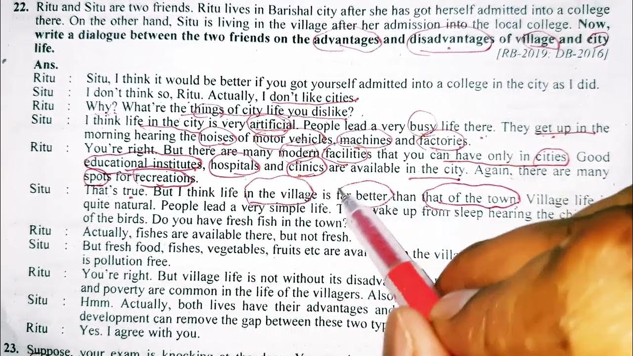 Write a dialogue between two friends about the advantages and ...