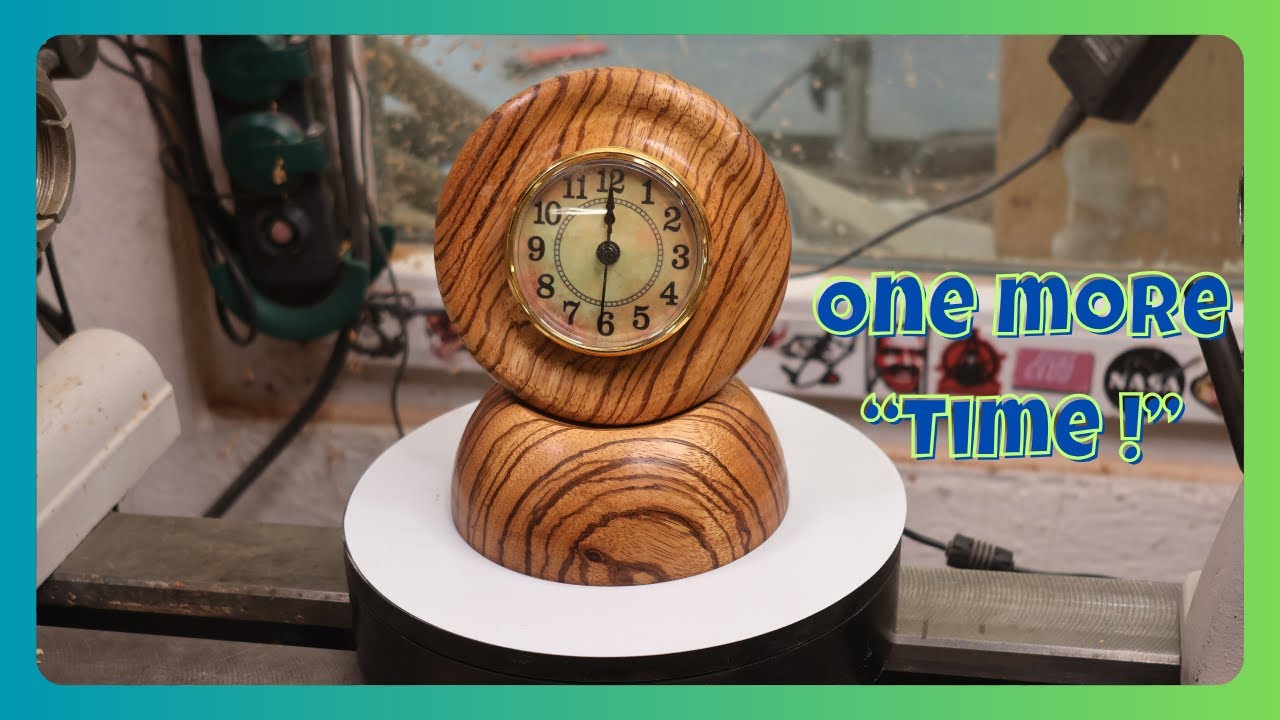 Woodturning | zebrano wood clock - YouTube