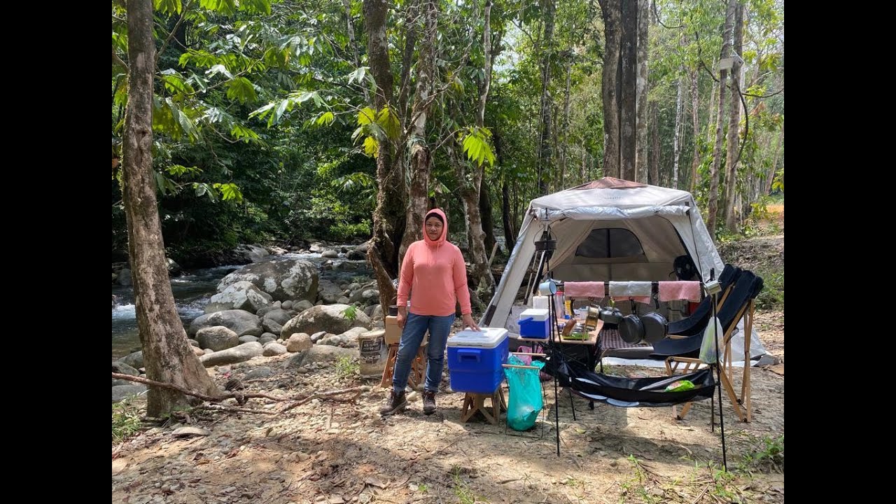 Camping at Wild Campsite Pak Mus MCO | Relaxing nature and river sound ...