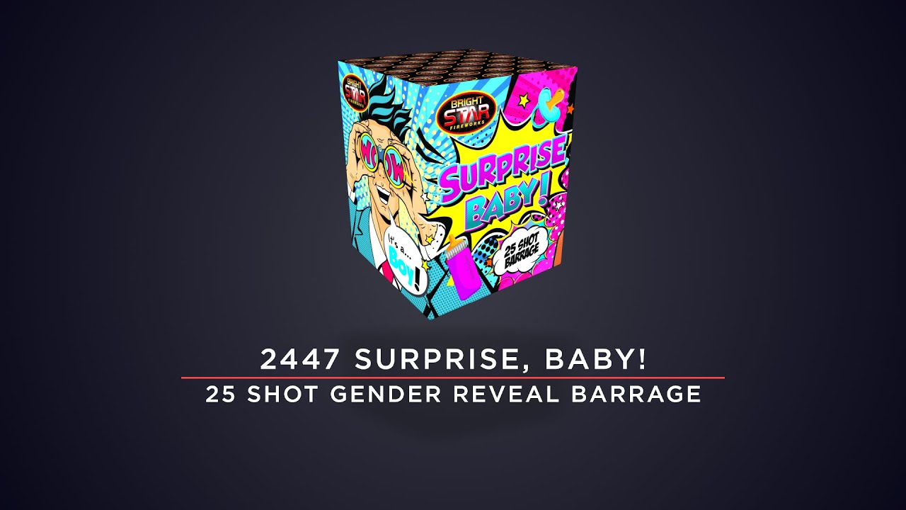 Bright Star Fireworks - 2447 Surprise, Baby! 25 Shot Gender Reveal ...