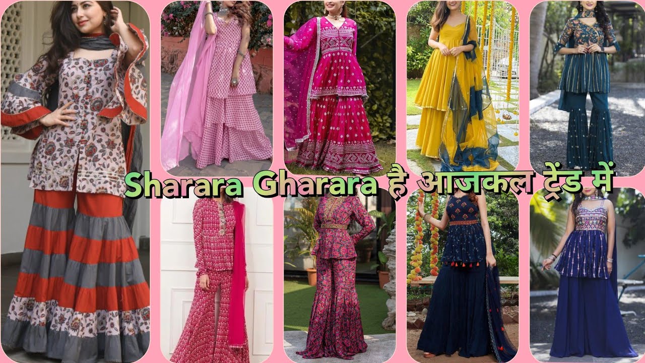 💃Short Frock Sharara Collection 2023||Sharara/Gharara Dress Designs ...