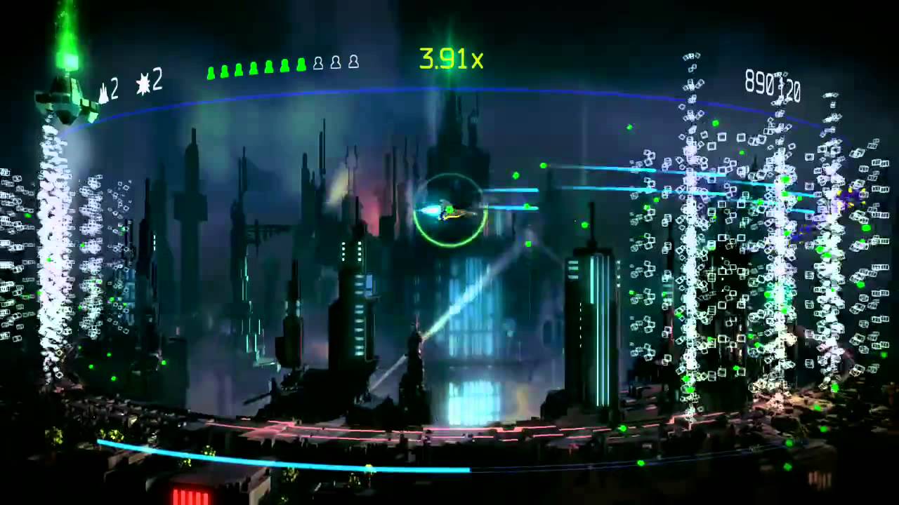 RESOGUN - Singleplayer Gameplay #1 - Level 1 + All humans By David ...