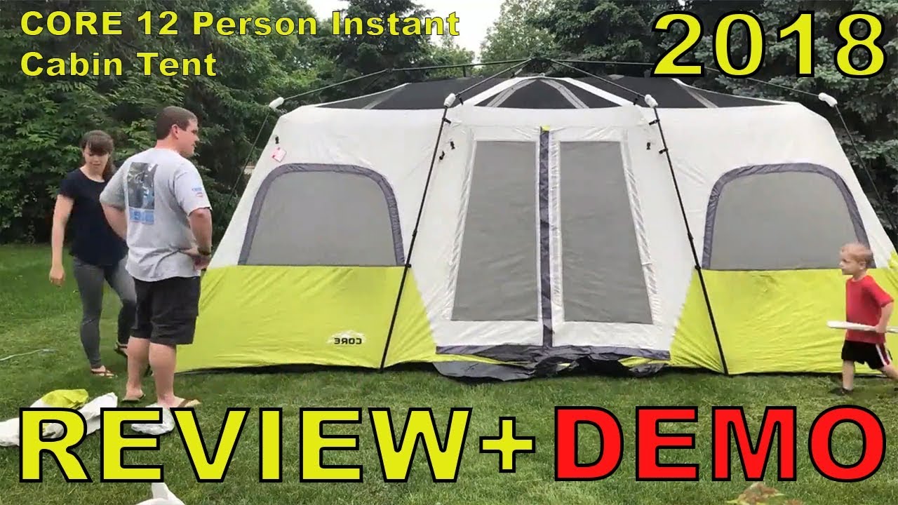 CORE 12 Person Instant Cabin Tent Review 2018 - YouTube