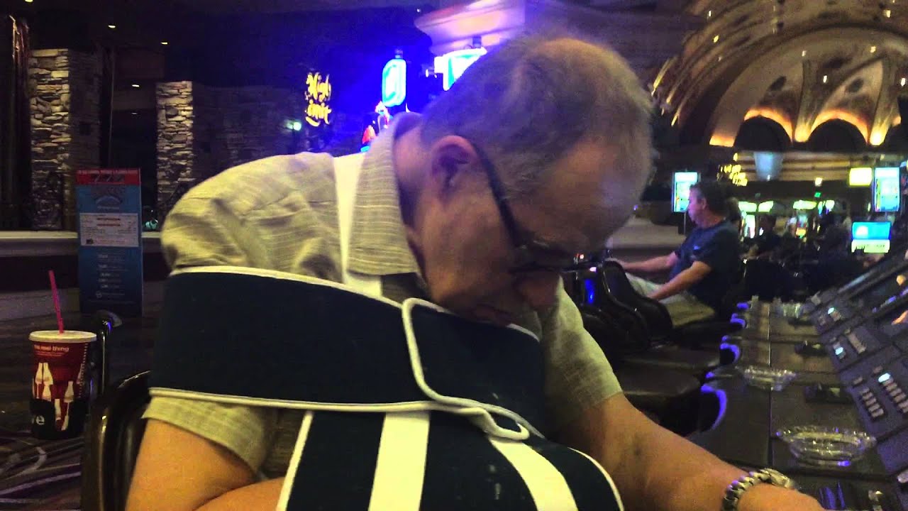 Old Man Gets Caught Sleeping At A Slot Machine In Las Vegas!! - YouTube