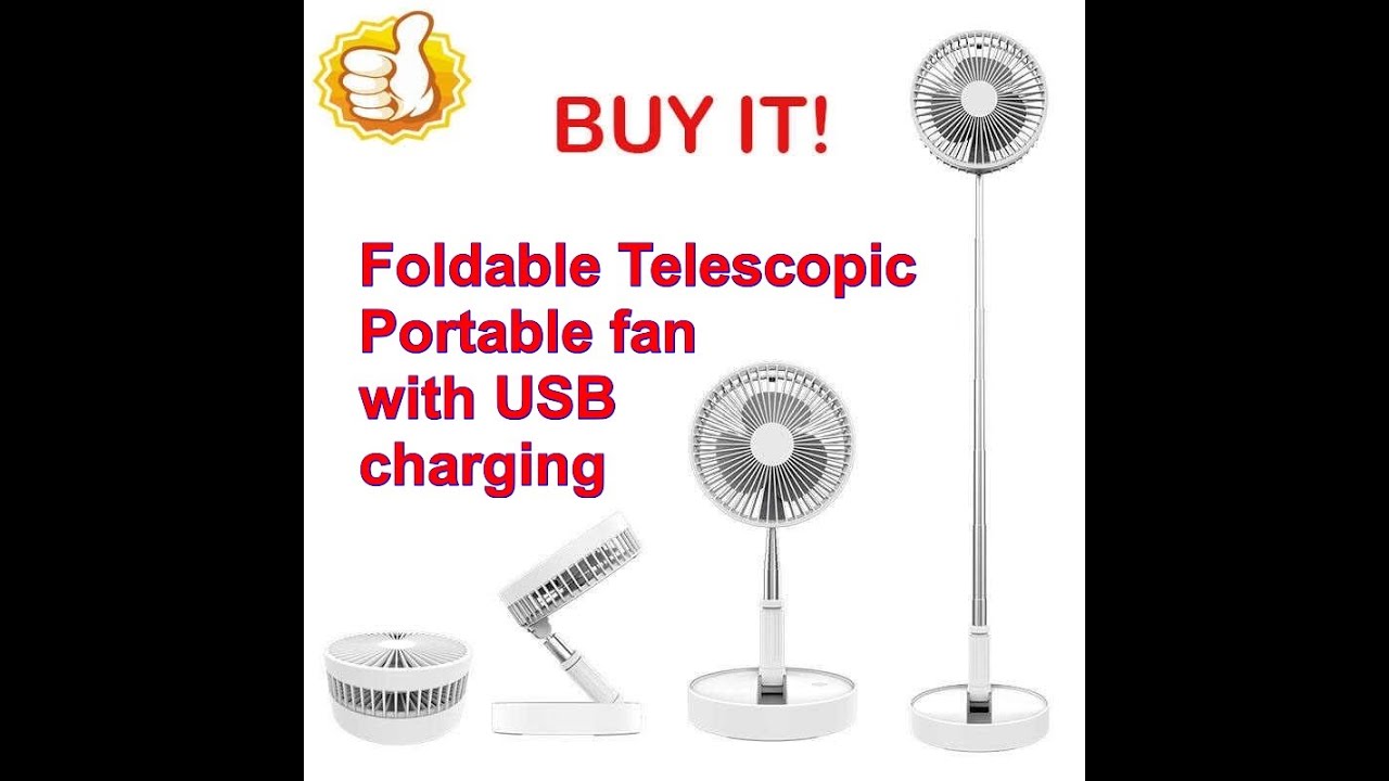 Silent and Portable fan with USB charging I Foldable fan - YouTube