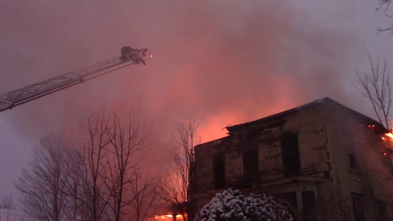 Old Yellow House On Fire Enosburg Falls, VT - YouTube