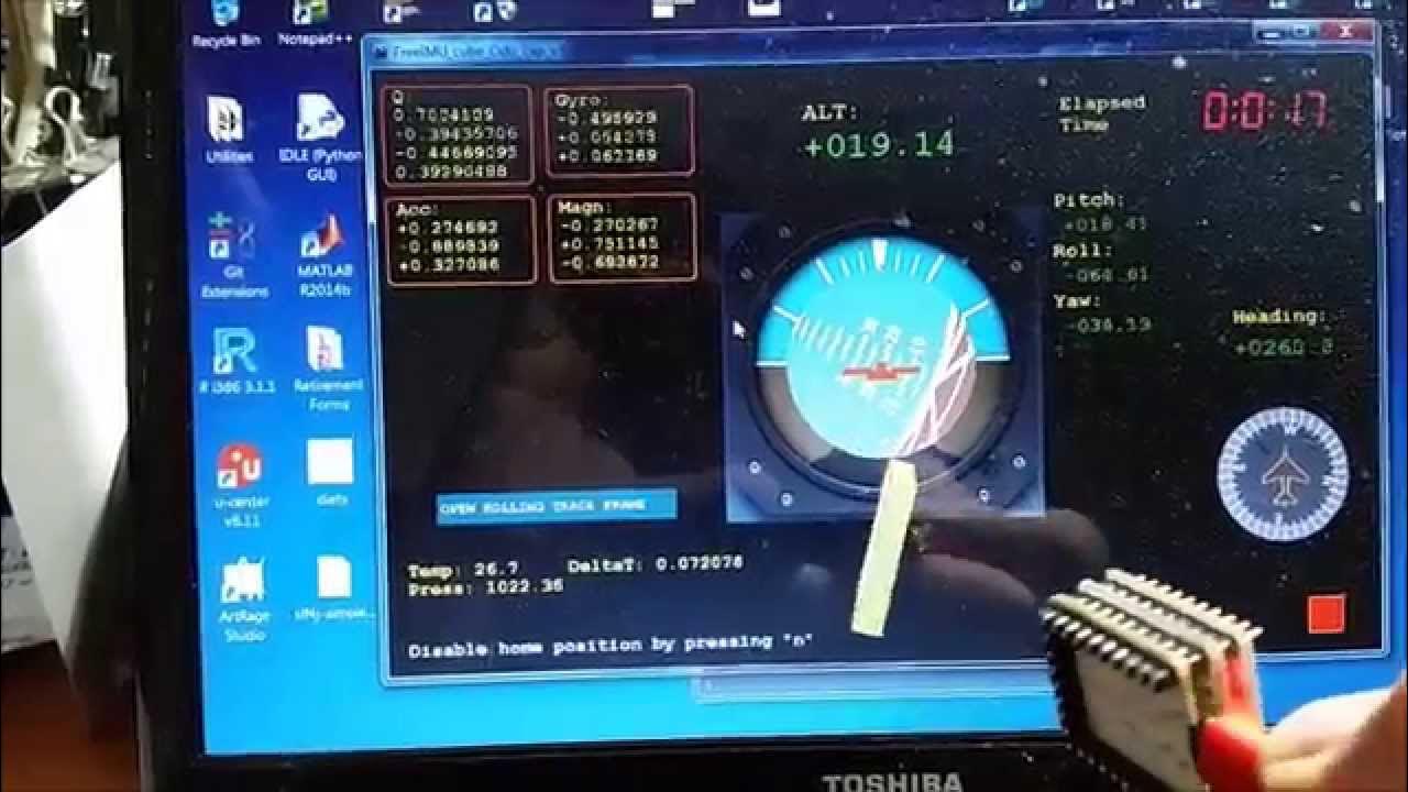 FreeIMU Running on Microduino w/10dof IMU - YouTube