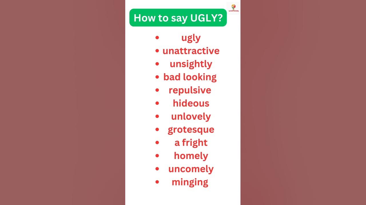 How To Say UGLY YouTube how-to-say-ugly-youtube