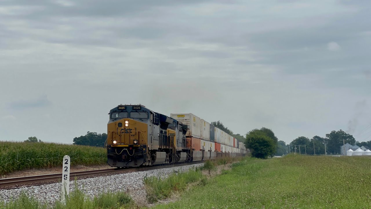 CSX ET44AH 3425 Leads Intermodal I128-26 on 7/27/24 - YouTube