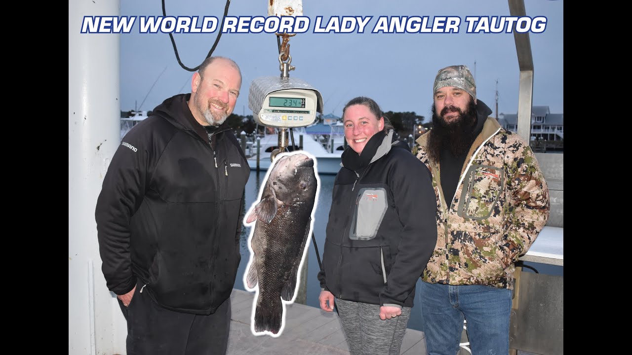 New World Record Lady Angler Tautog AKA Blackfish - YouTube